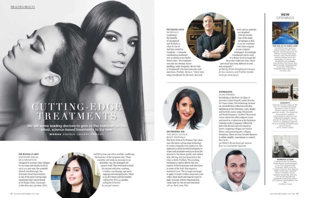 Dr Medispa in the Mayfair Times | Dr MediSpa Award Winning Clinics